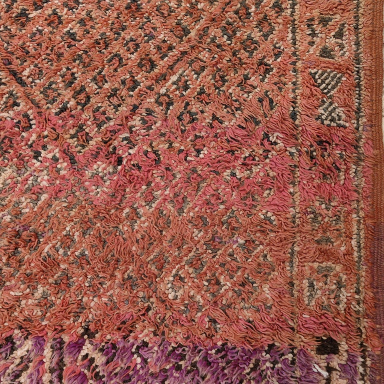 Stunning Vintage Beni Mguild Moroccan Berber Rug in Rainbow Colours For ...