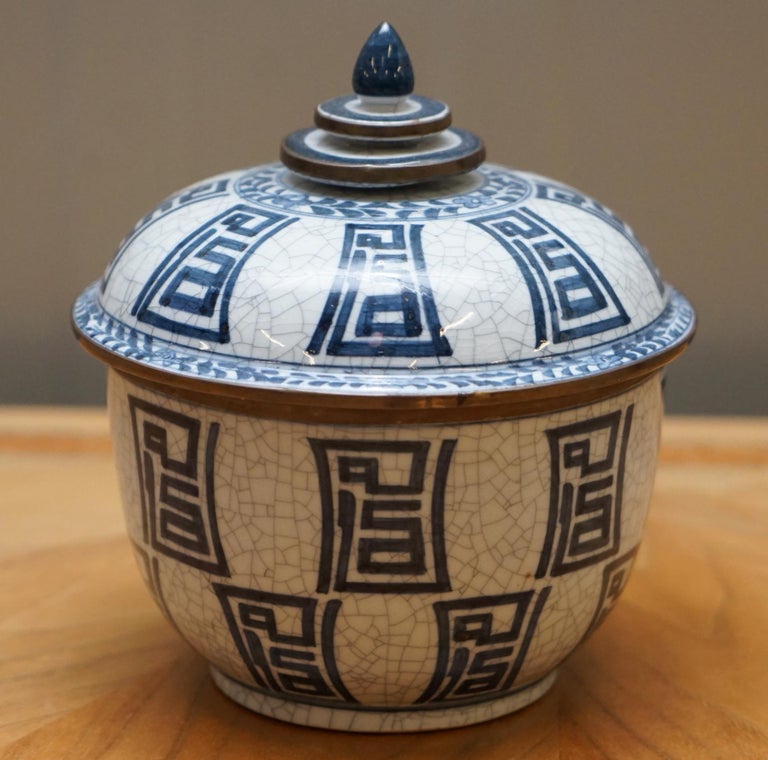 Stunning Vintage Chinese Porcelain Pot with Lid Stamped to the Base ...