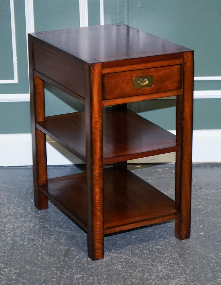 Stunning Vintage Military Campaign 3 Tier Side End Lamp Table with ...