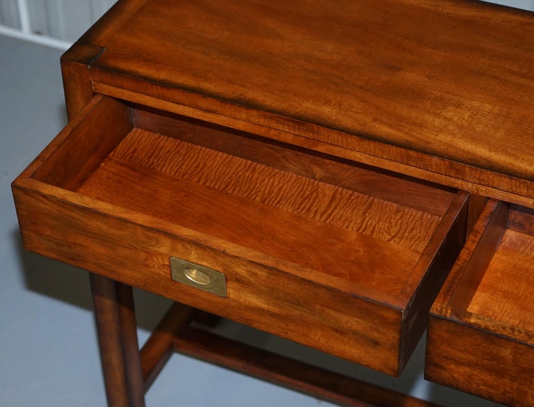 Stunning Vintage Military Campaign Mahogany Console Table with Twin ...