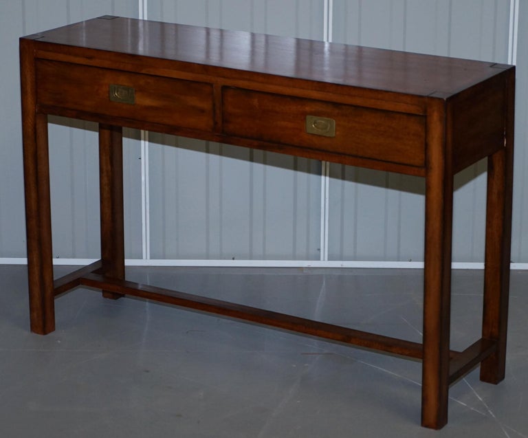 Stunning Vintage Military Campaign Mahogany Console Table with Twin ...