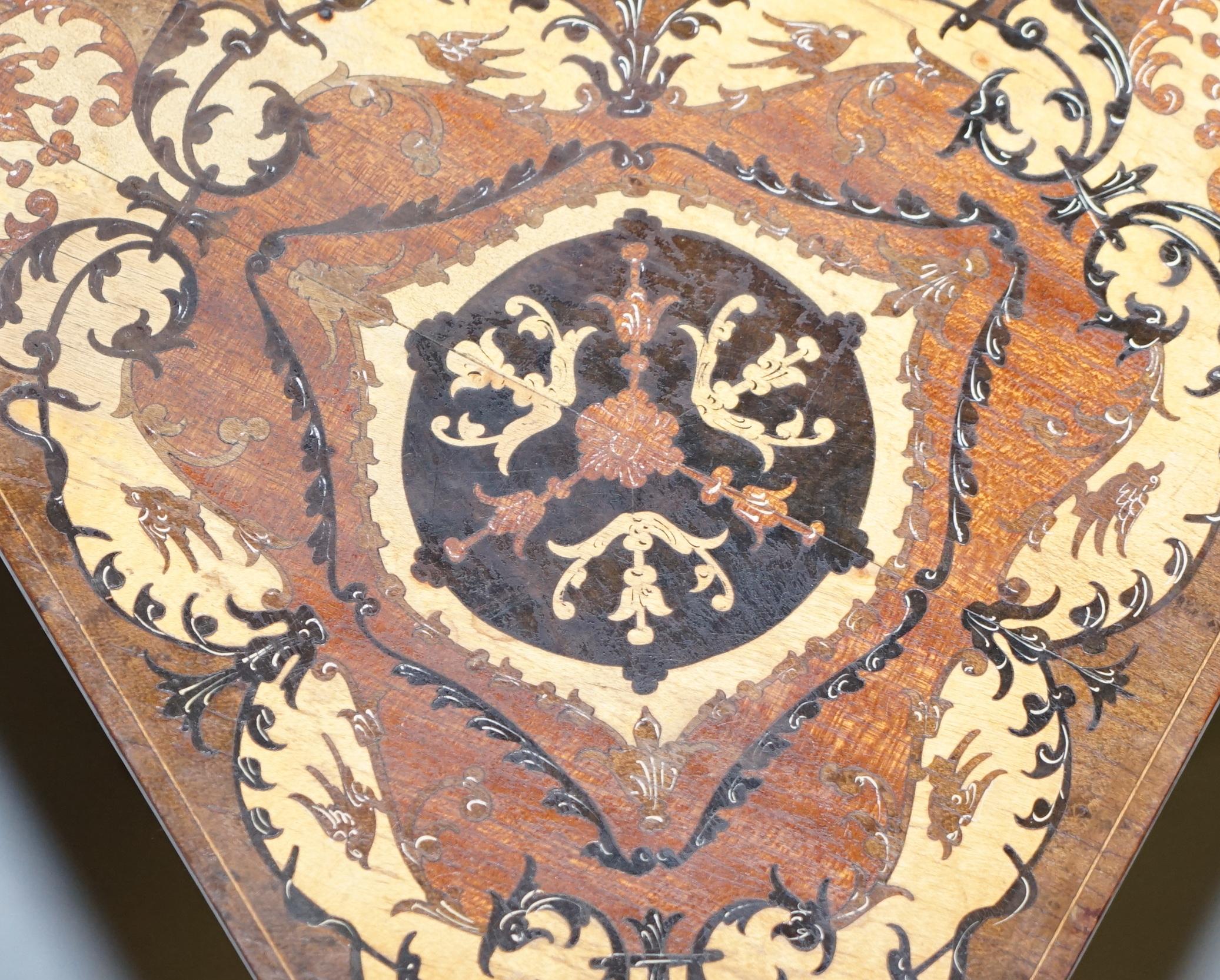 Stunning Vintage Reuge Triangle Musical Side Table Marquetry Inlaid ...