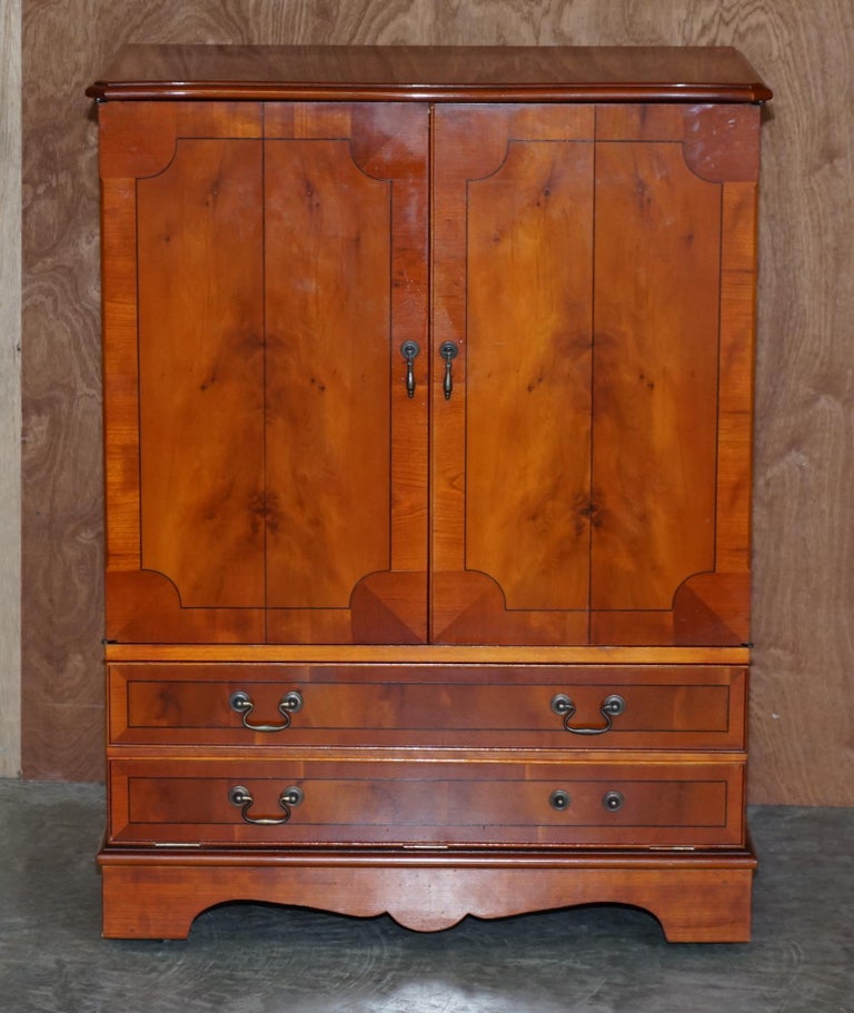 Stunning Yew Wood TV Media Cupboard Designed to House Television and ...