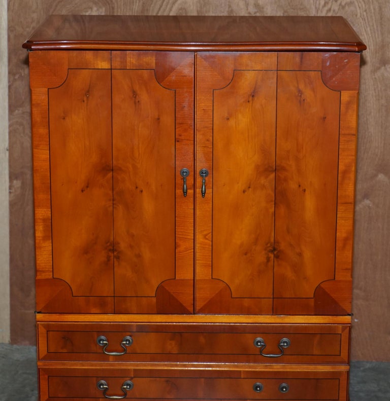 Stunning Yew Wood TV Media Cupboard Designed to House Television and ...