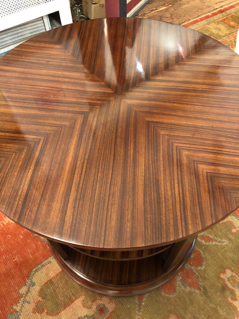 Stunning Zebrawood Rotating Library Table at 1stDibs