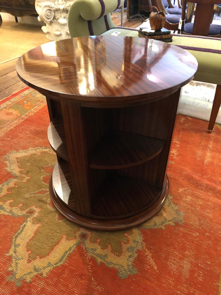 Stunning Zebrawood Rotating Library Table at 1stDibs