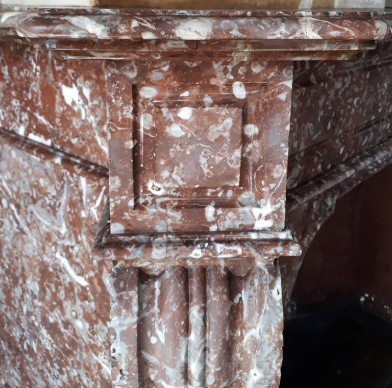 FIREPLACE Louis Philippe in Belgian Red Marble Griotte For Sale at 1stDibs