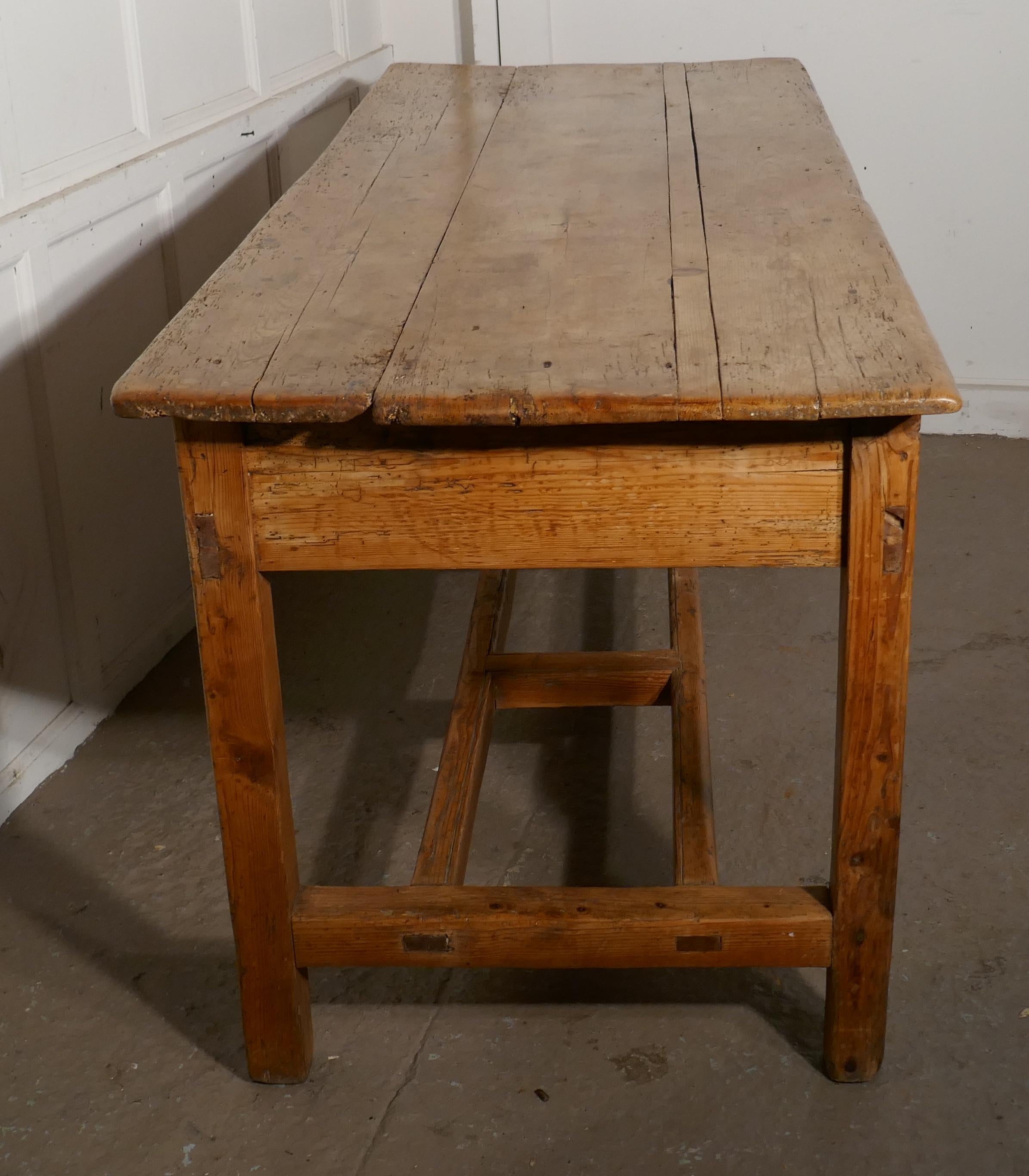 Sturdy Rustic Pine Farmhouse Table at 1stDibs | sturdy table, rustic ...