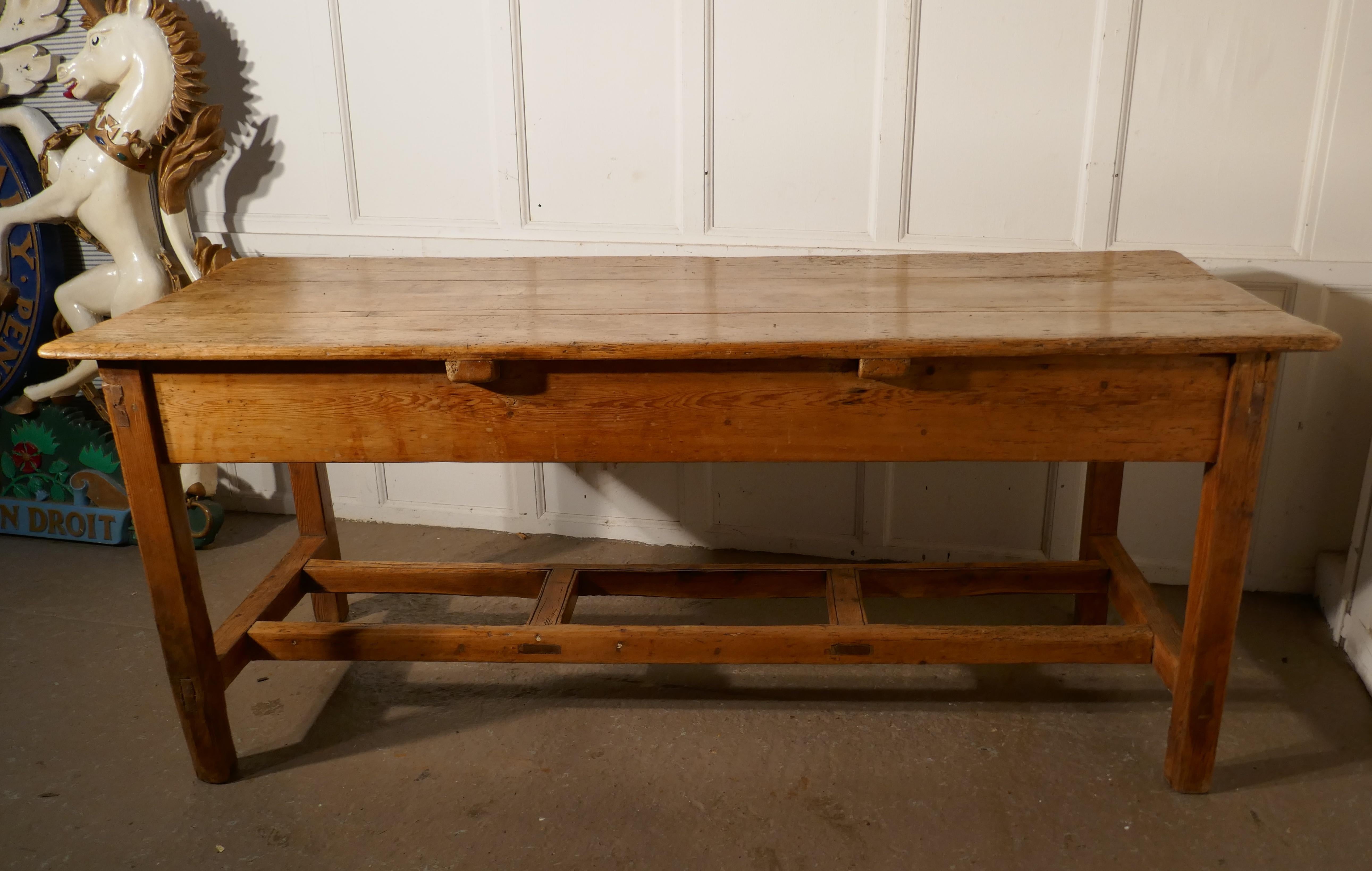 Sturdy Rustic Pine Farmhouse Table at 1stDibs | sturdy table, rustic ...