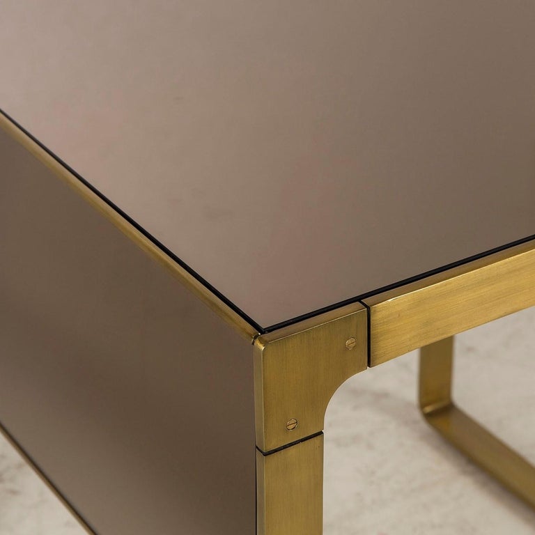 Sturdy Side Table in Satin Brass Finish at 1stDibs