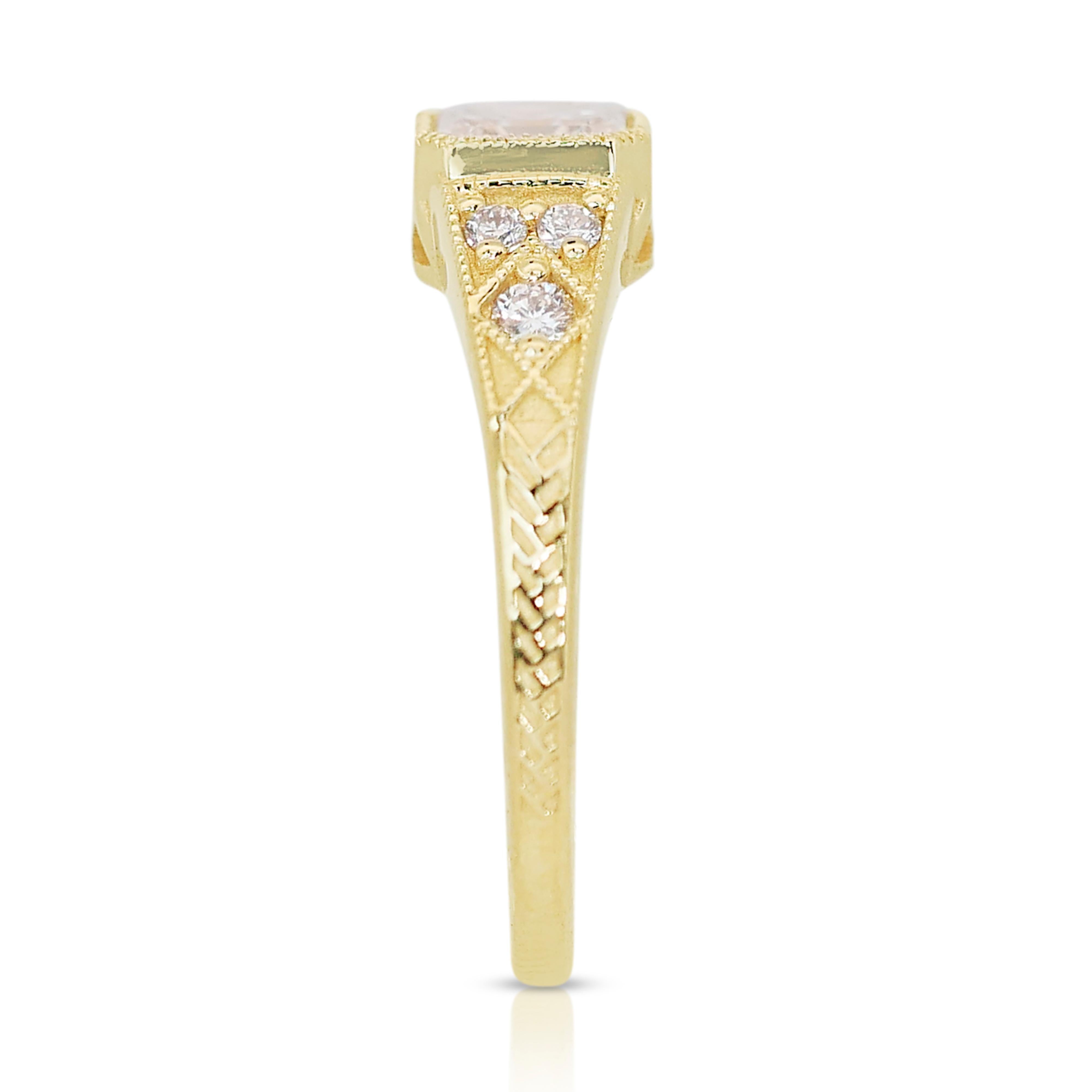 Stylish 1.21ct Diamonds Vintage Style Pave Ring in 18k Yellow Gold ...
