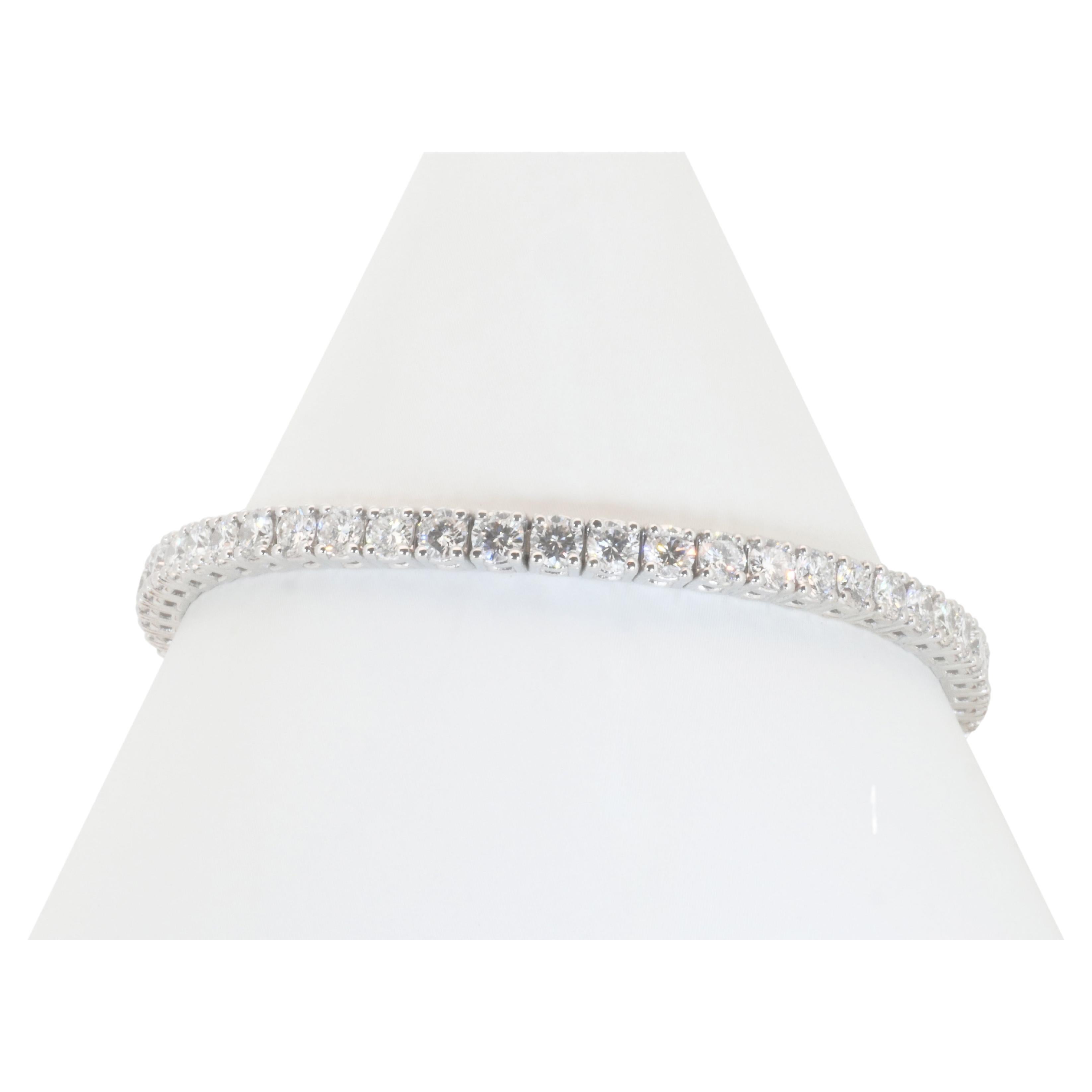 Elegant 18k White Gold Tennis Bracelet 5 0 Ct Natural Diamonds Igi