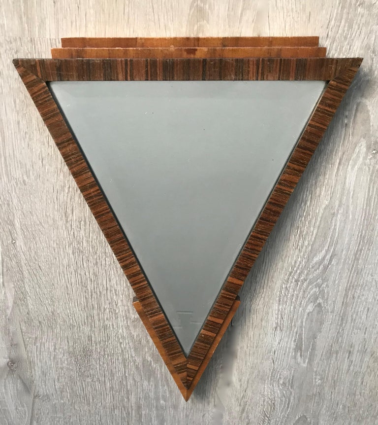 Stylish 1920s Triangle Shape and Handcrafted Oak and Macassar Art Deco ...