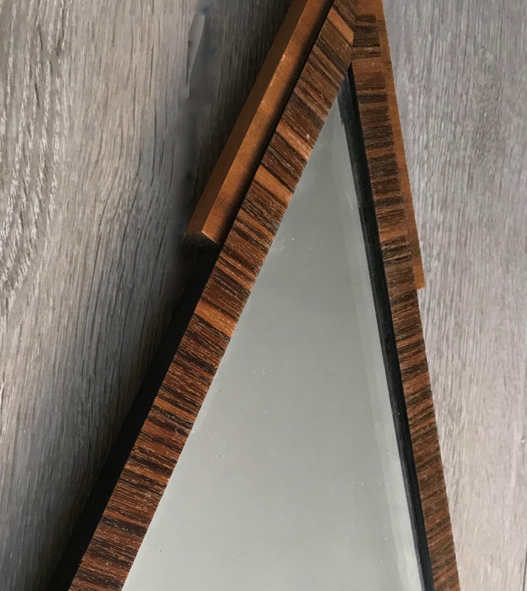 Stylish 1920s Triangle Shape and Handcrafted Oak and Macassar Art Deco ...
