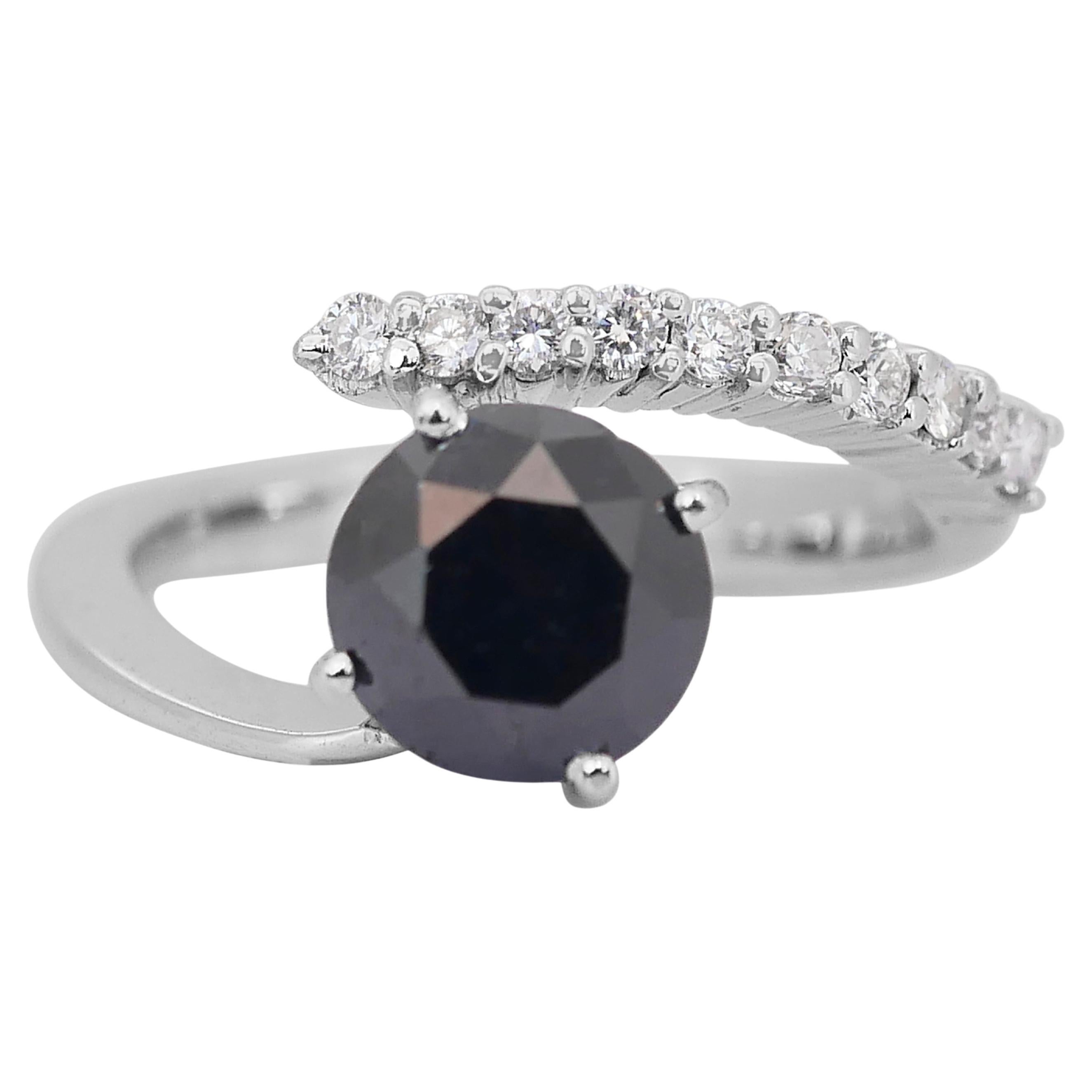 Dazzling 3.63ct Diamonds Ring in 18k White Gold - IGI Certified at 1stDibs