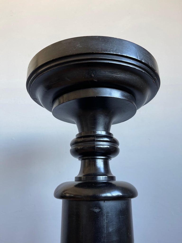 Stylish and Great Looking Antique, Ebonized Column Flower / Plant ...