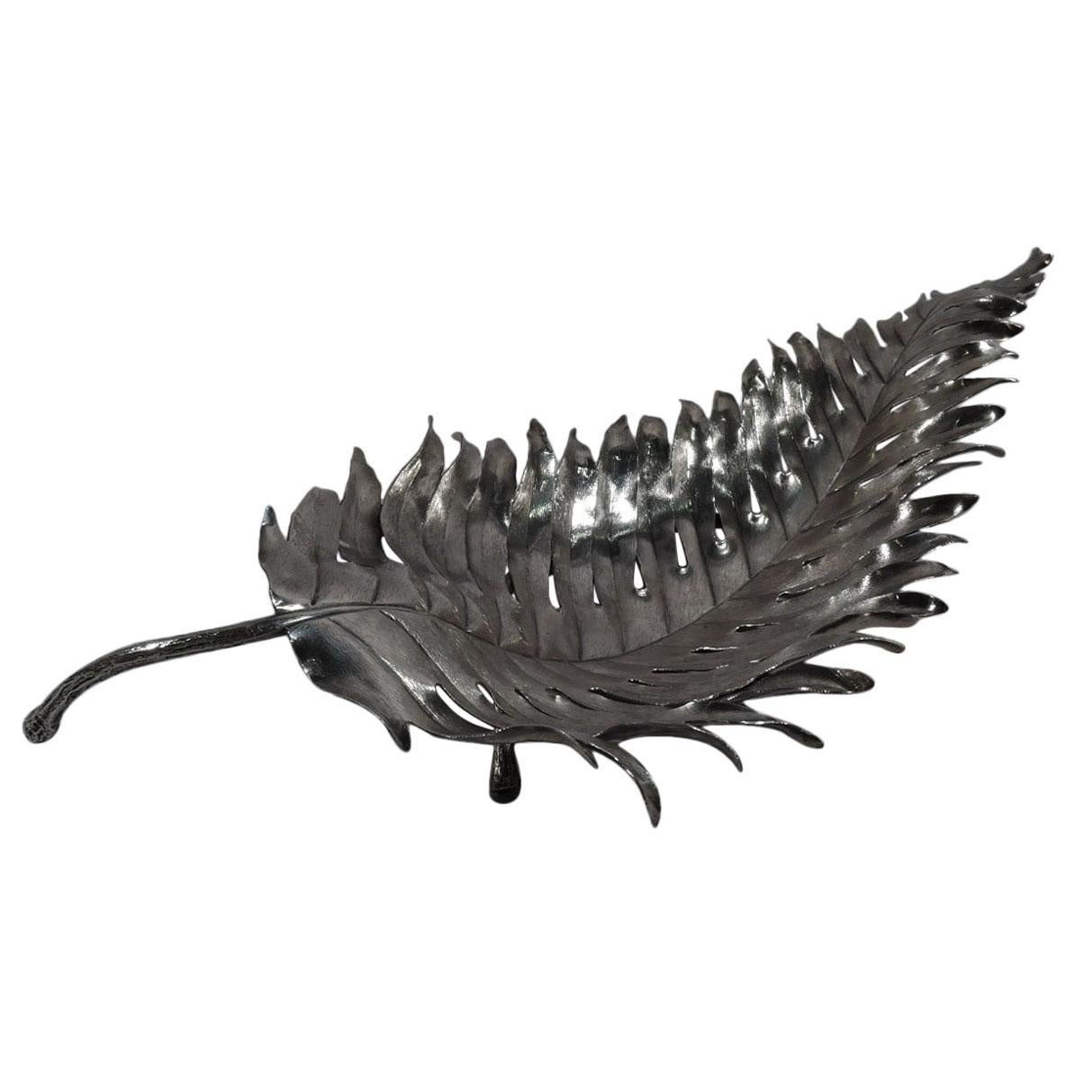 Stylish and Modern Sterling Silver Fern Dish by Buccellati For Sale at ...