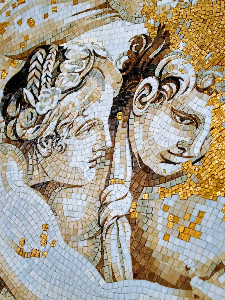 Stylish Artistic Mosaic Handmade on Aluminum Panel Gold Leaf ...