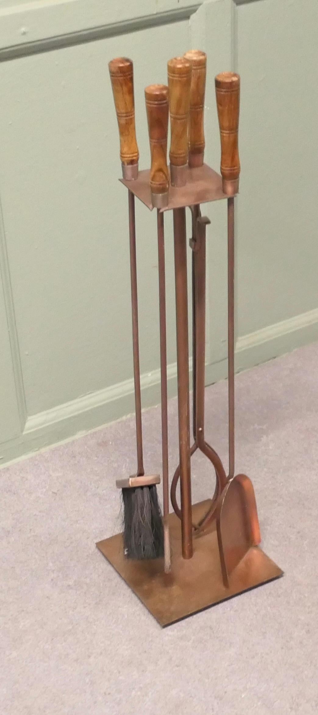 Stylish Arts and Crafts Copper Fireside Companion Set, Fireside Tools ...