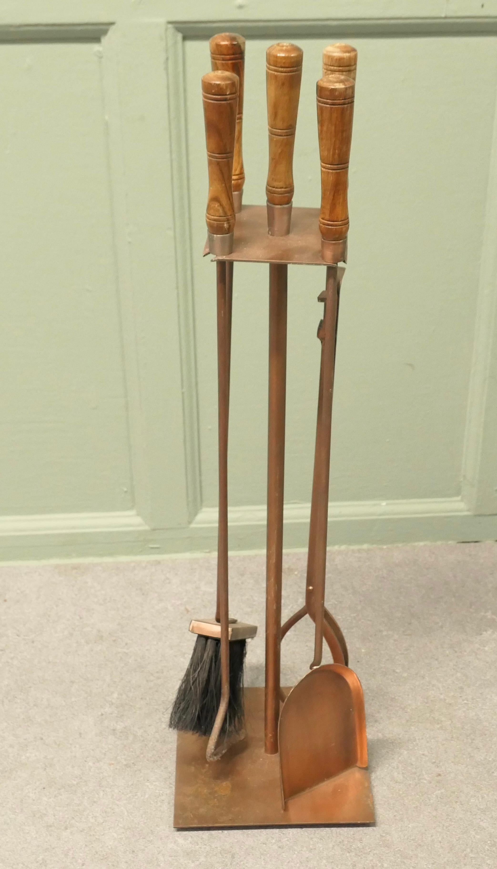 Stylish Arts and Crafts Copper Fireside Companion Set, Fireside Tools ...