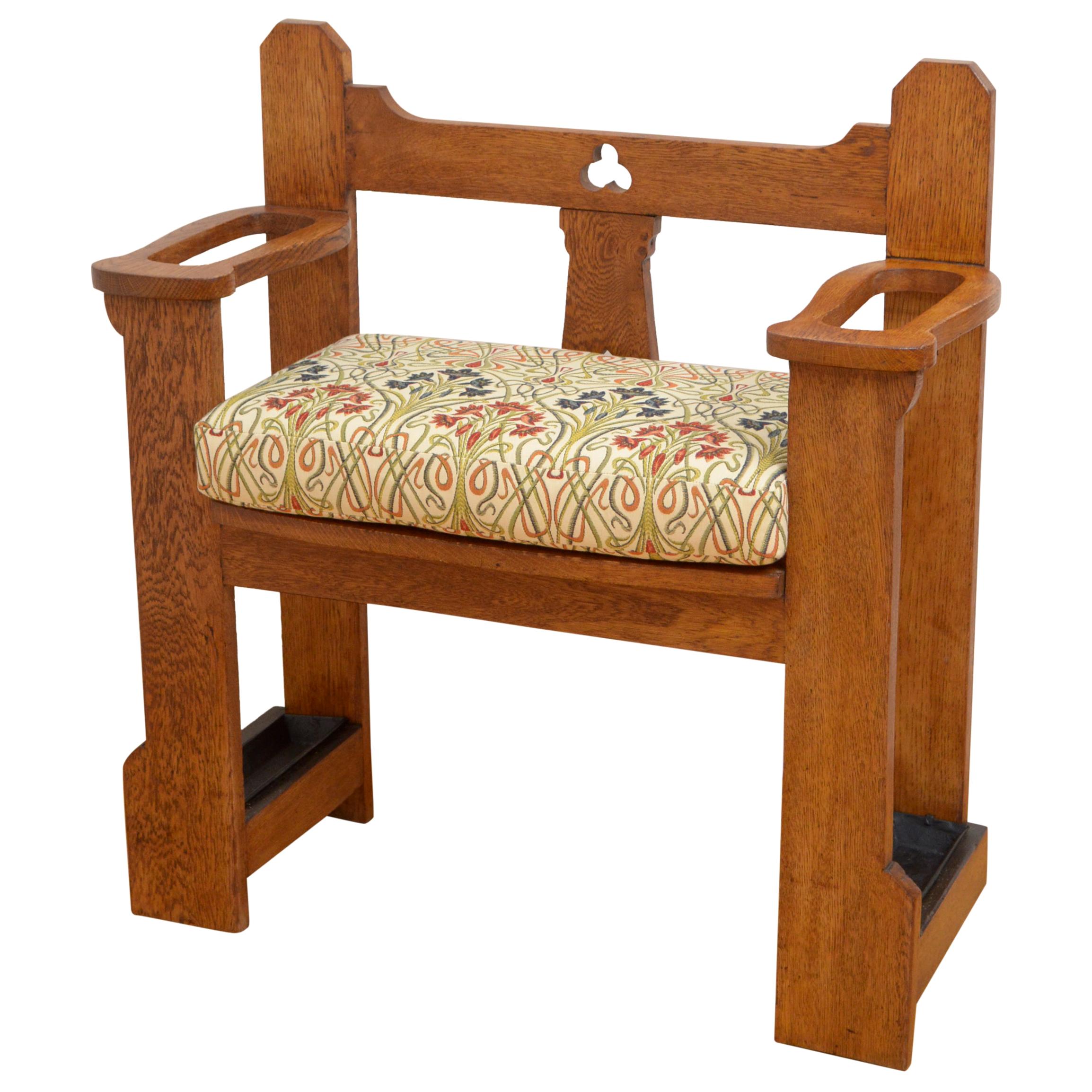 Stylish Arts and Crafts Oak Bench of Narrow Proportions at 1stDibs ...