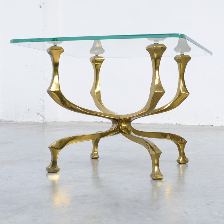 Stylish Bronze Side Table by Willy Daro For Sale at 1stDibs