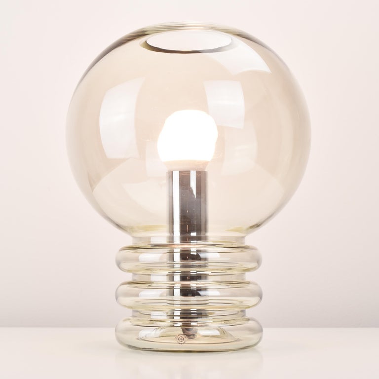 Stylish Bulb Shaped Table Lamp by Glashutte Limburg, German, 1970s For ...