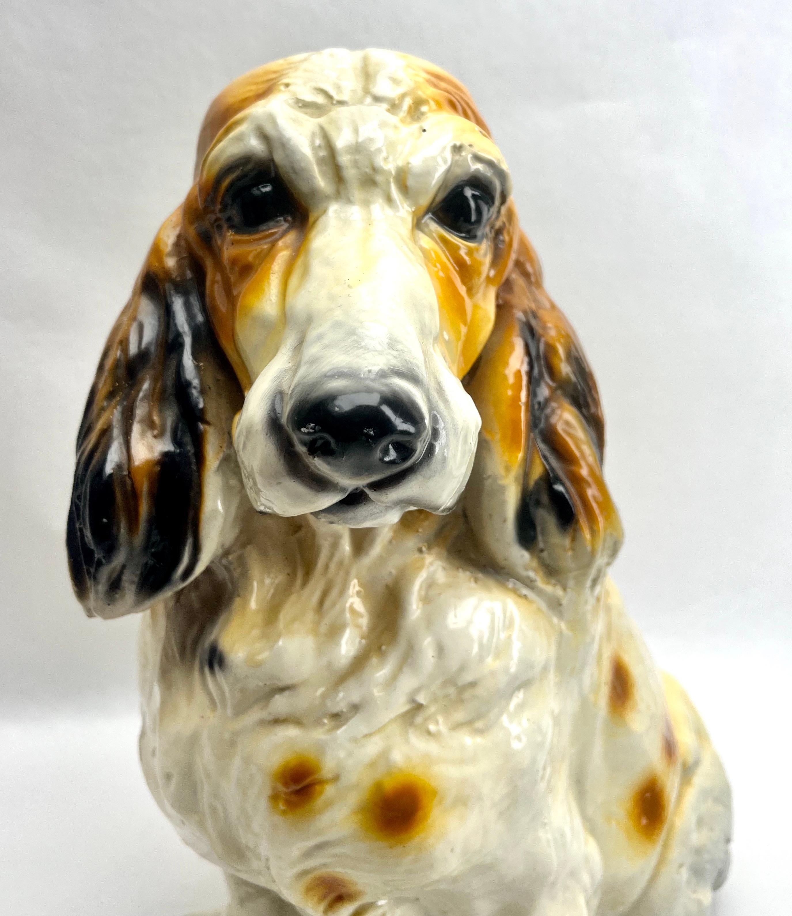 Stylish Ceramic Glazed Handpainted Dog Sculpture, Italy, Late 1950s For ...