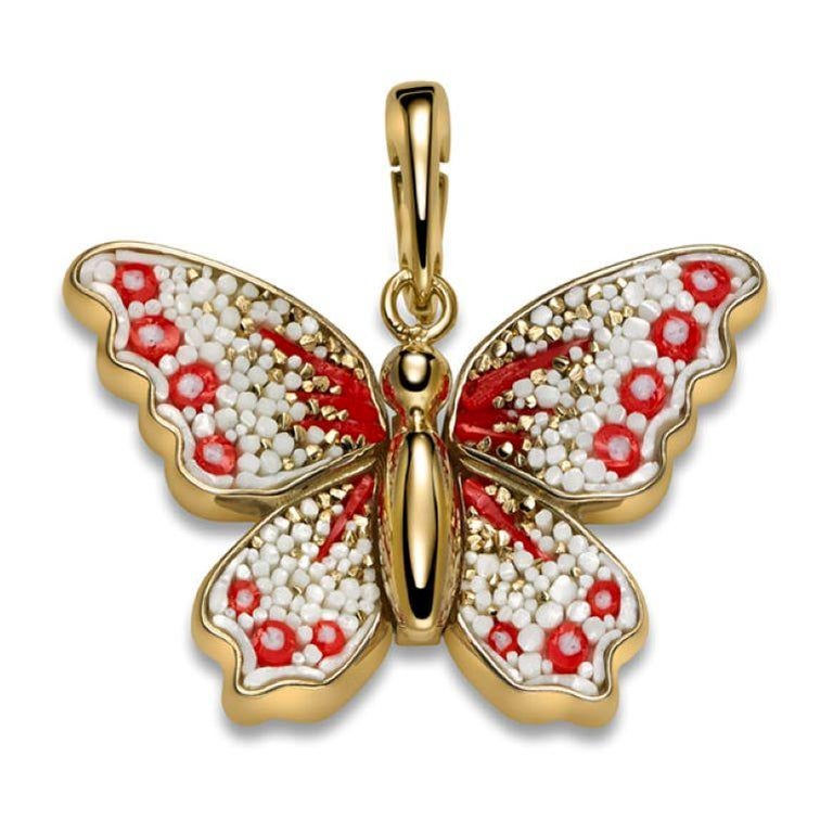 Stylish Charm Pendant Yellow Gold Hand Decorated with Micro Mosaic For ...