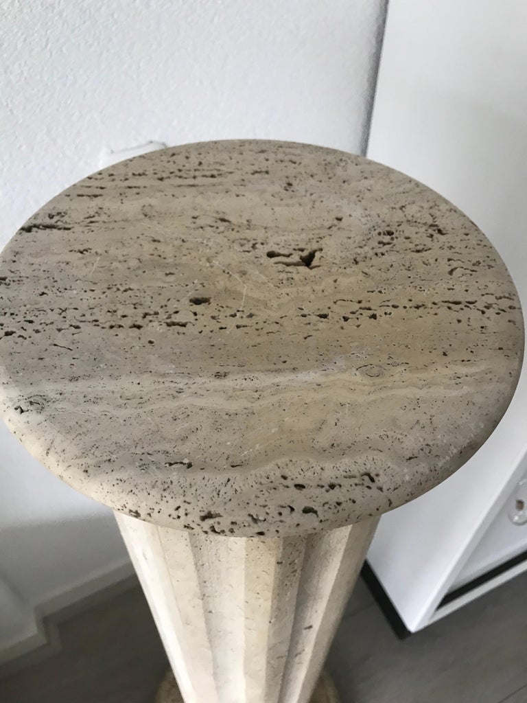 Stylish and Classical Design, Italian Travertine Marble Column Pedestal ...