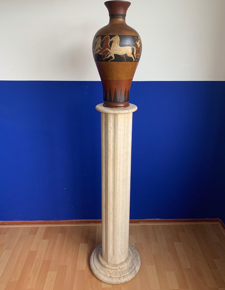 Stylish and Classical Design, Italian Travertine Marble Column ...