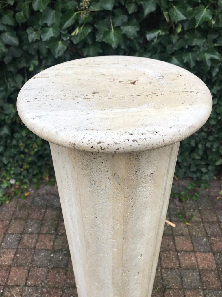 Stylish and Classical Design, Italian Travertine Marble Column Pedestal ...