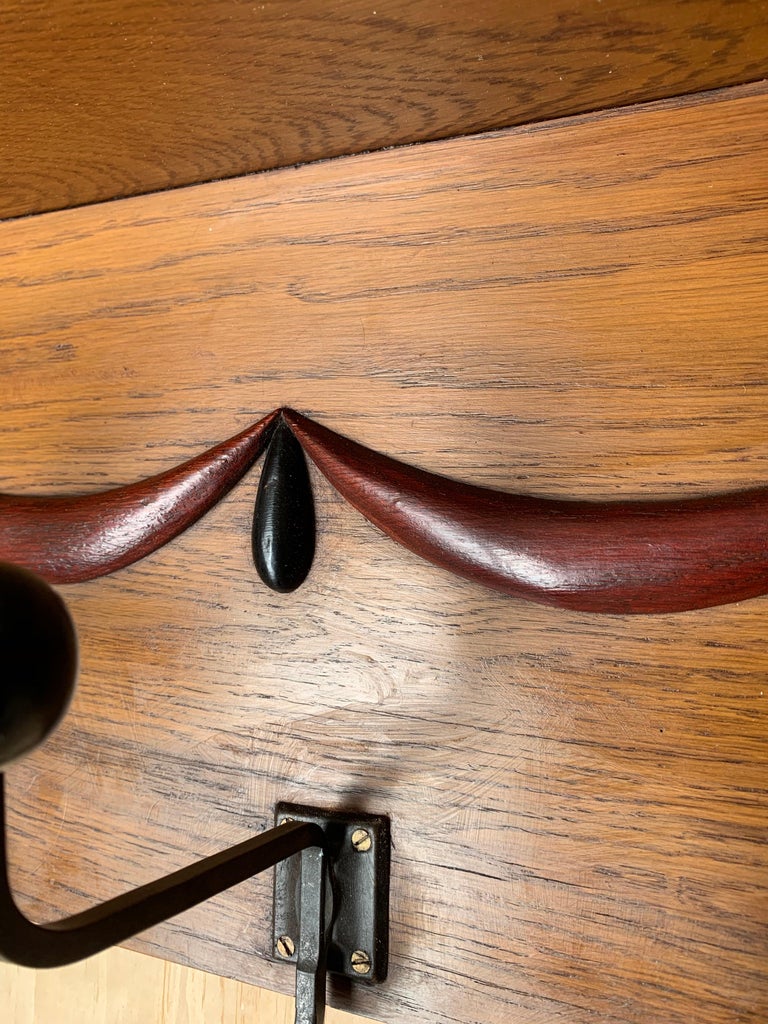 Stylish Design Arts and Crafts Hand Carved and Painted Wall Coat Rack ...