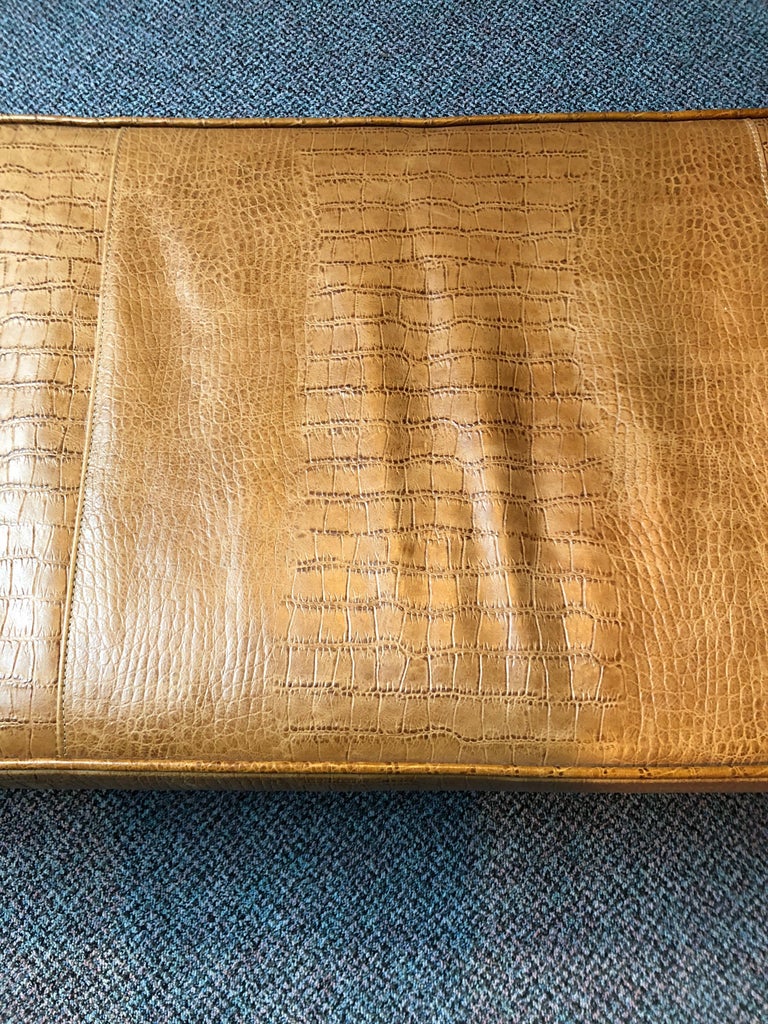 Stylish Ethan Allen Embossed Leather Bench at 1stDibs | ethan allen ...