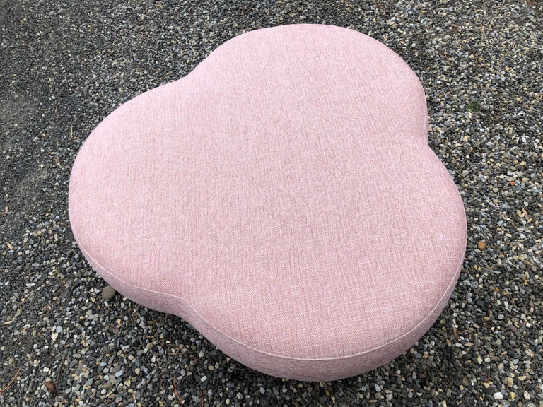 Stylish Hollywood Regency Trefoil Shaped Newly Upholstered Ottoman Pouf ...