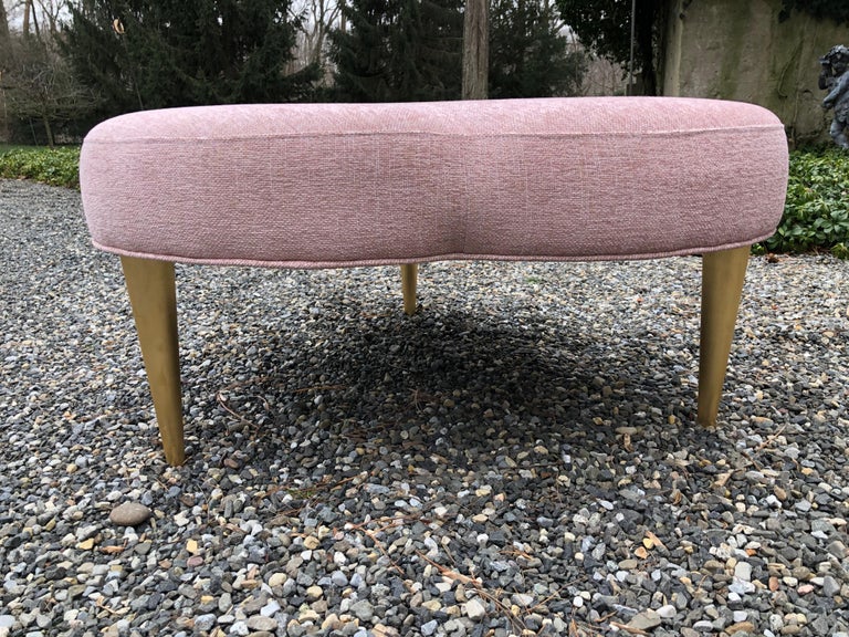 Stylish Hollywood Regency Trefoil Shaped Newly Upholstered Ottoman Pouf ...