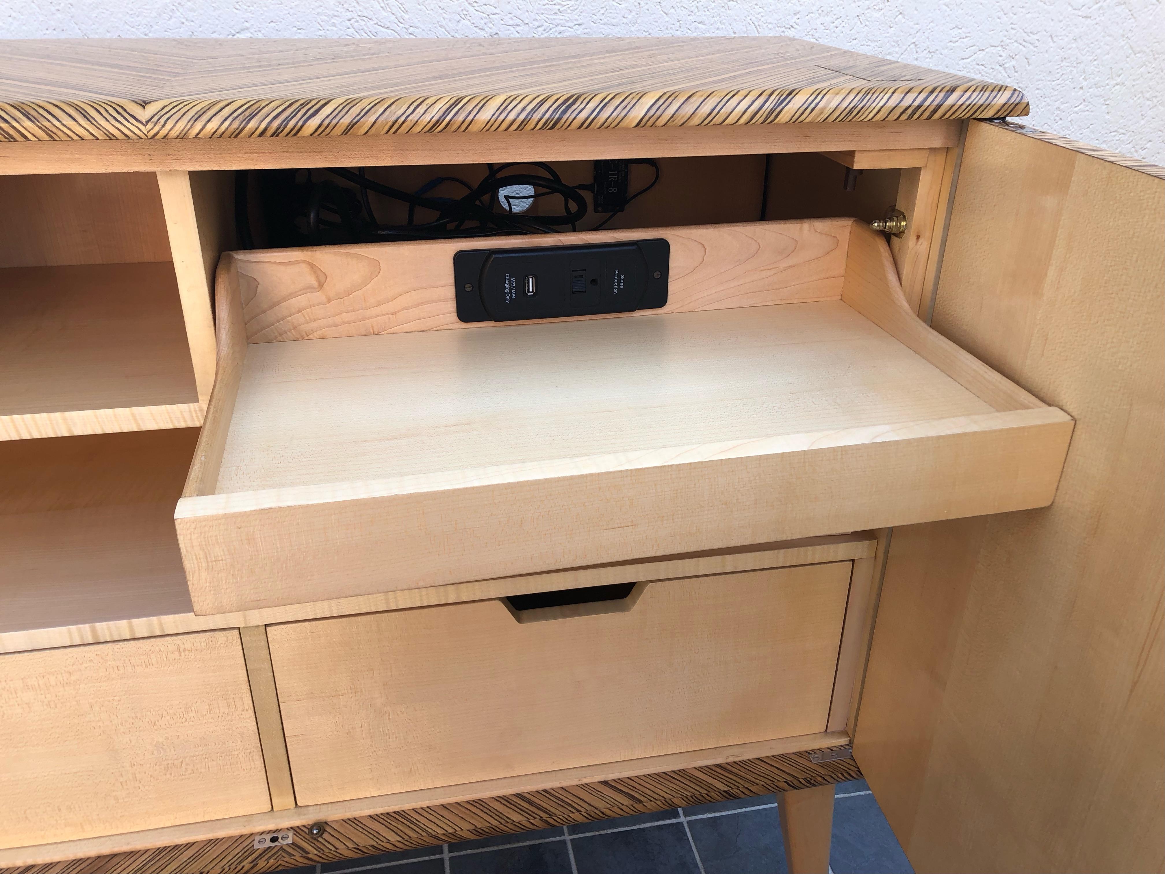 Stylish Theodore Alexander Keno Brothers Stereo Media Cabinet Console ...