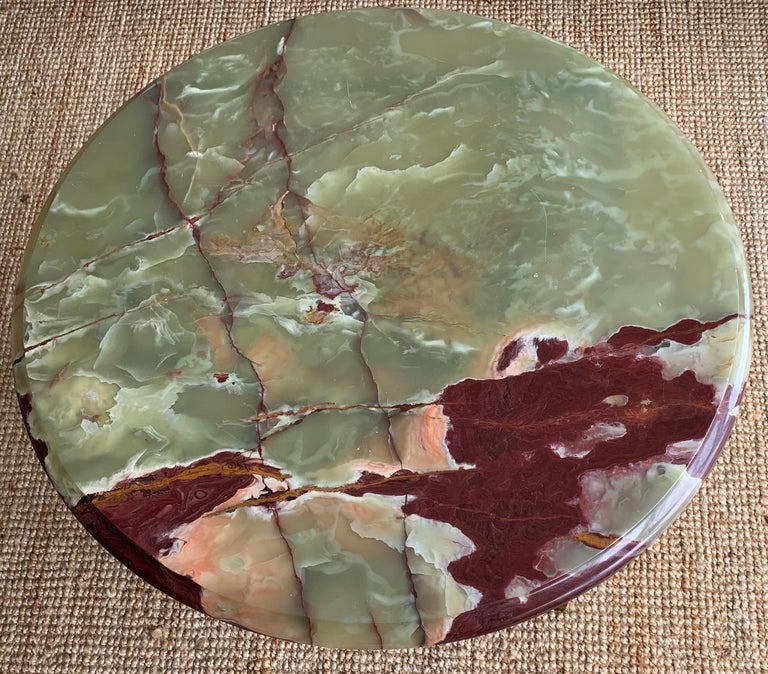 Stylish and Majestic Looking 1950s, Bronze and Green Round Top Onyx ...