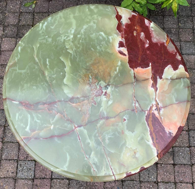 Stylish and Majestic Looking 1950s, Bronze and Green Round Top Onyx ...