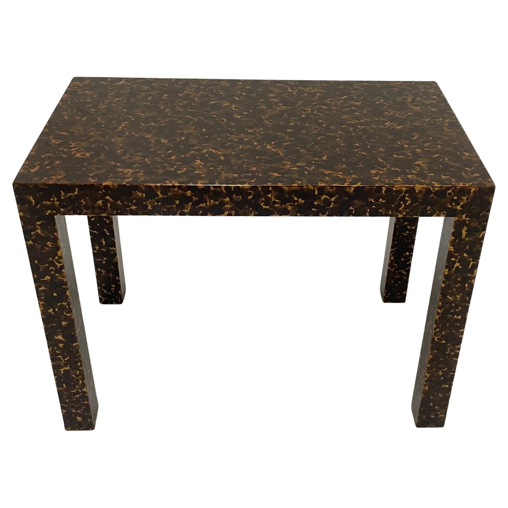 Handpainted Faux Tortoise Shell Parsons Table at 1stDibs