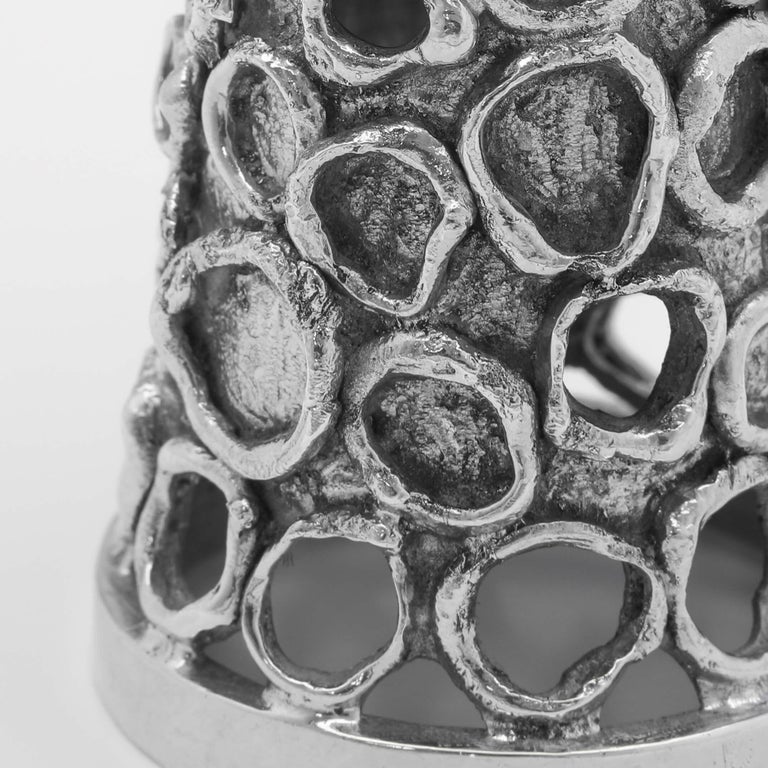 Stylish Mid-Century Sterling Silver Set of 8 Wine Goblets, Graham ...