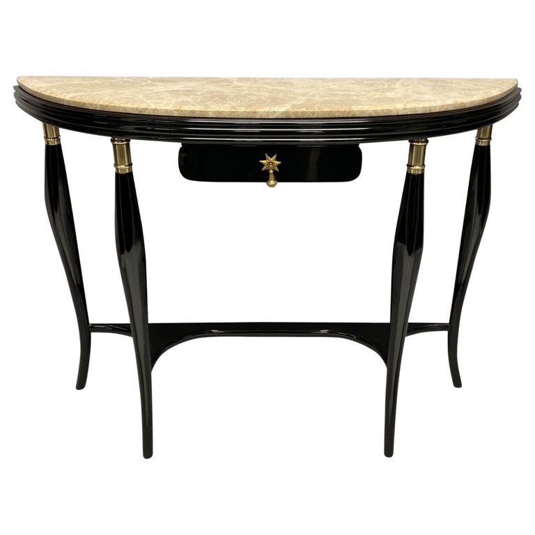 Stylish Mid-Century Black Lacquered Console For Sale at 1stDibs