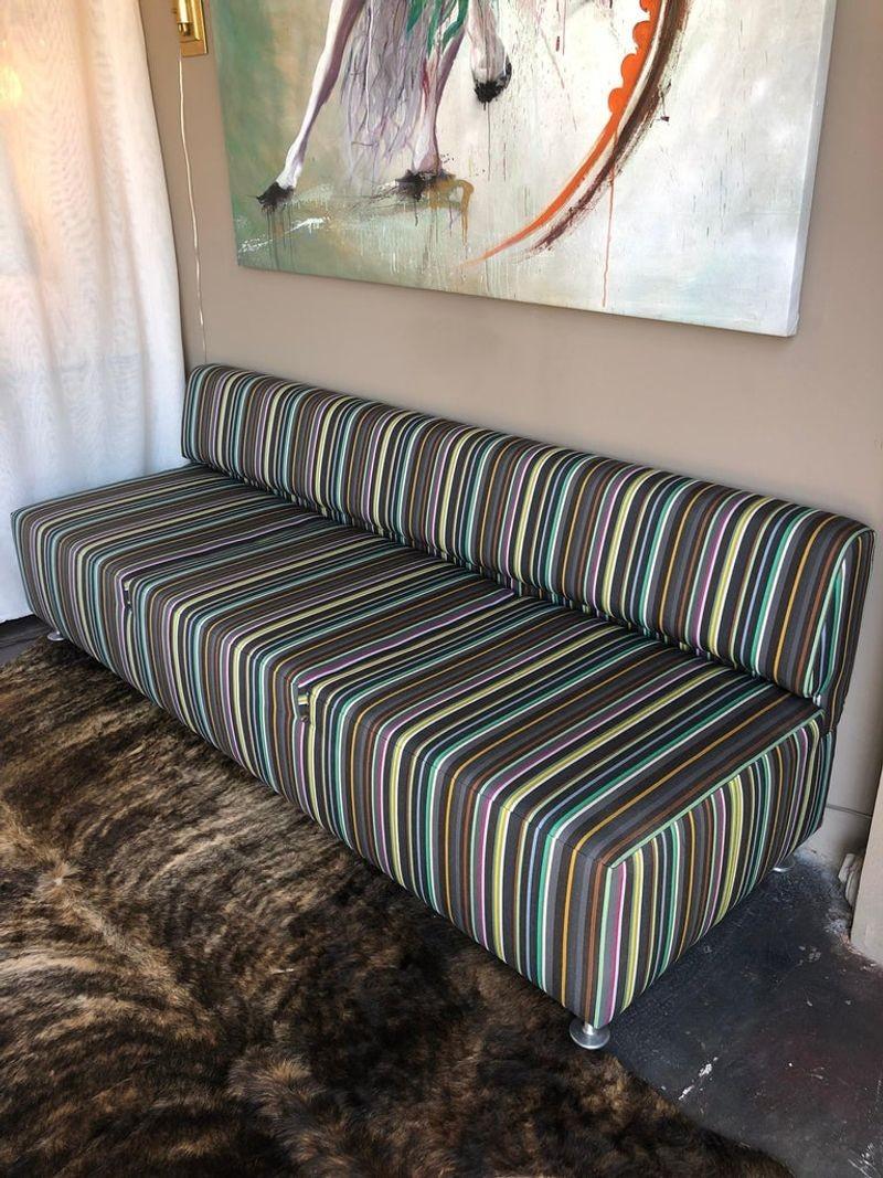 Stylish Modern Striped Sofa For Sale at 1stDibs | striped sofas, green ...