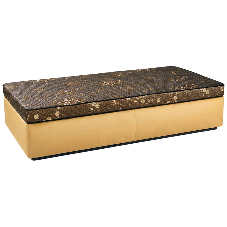 Stylish Ottoman Frame Made of Wood Upholstered Fabric Skirting ...