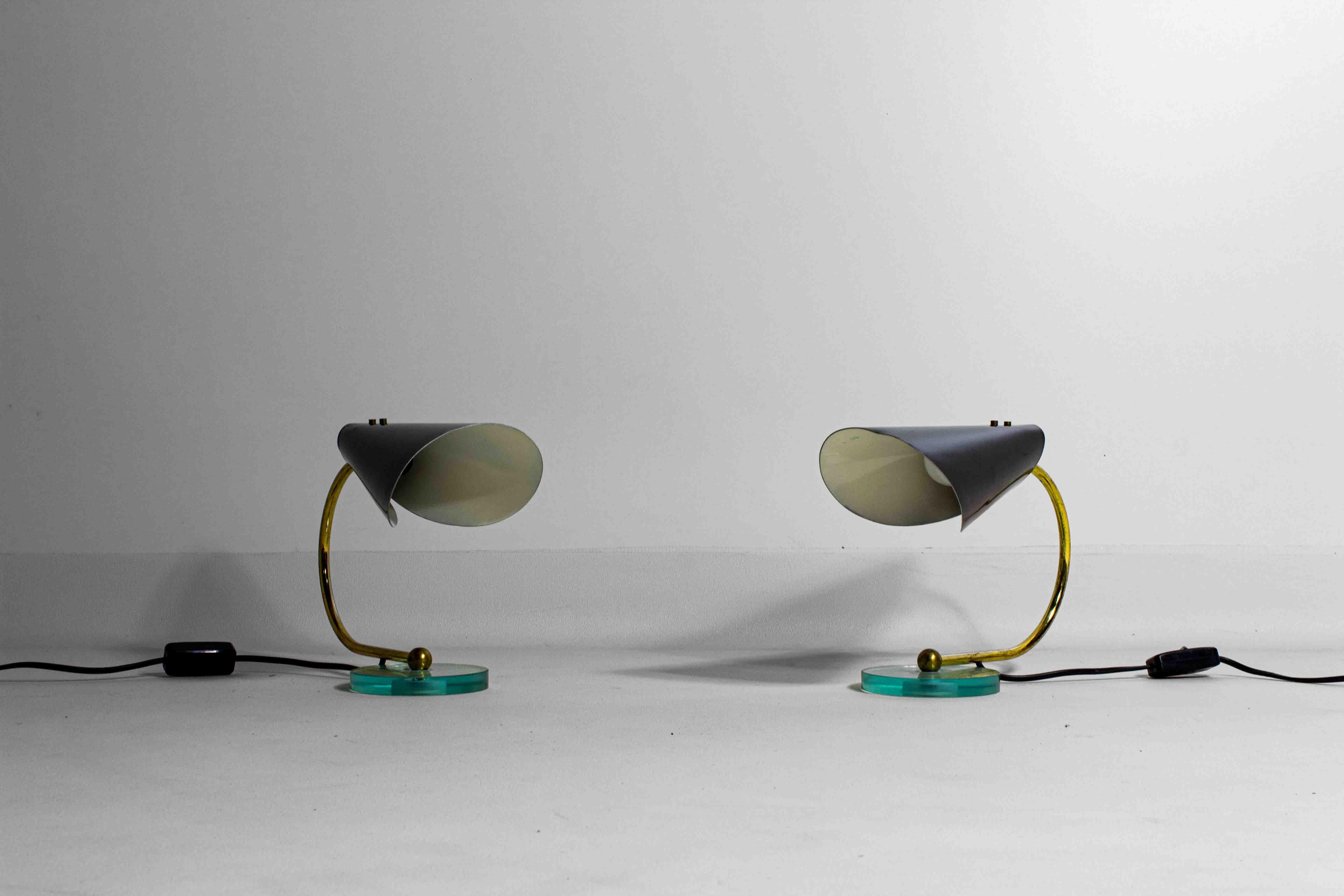 Stylish pair of Italian table lights, 1960s For Sale at 1stDibs