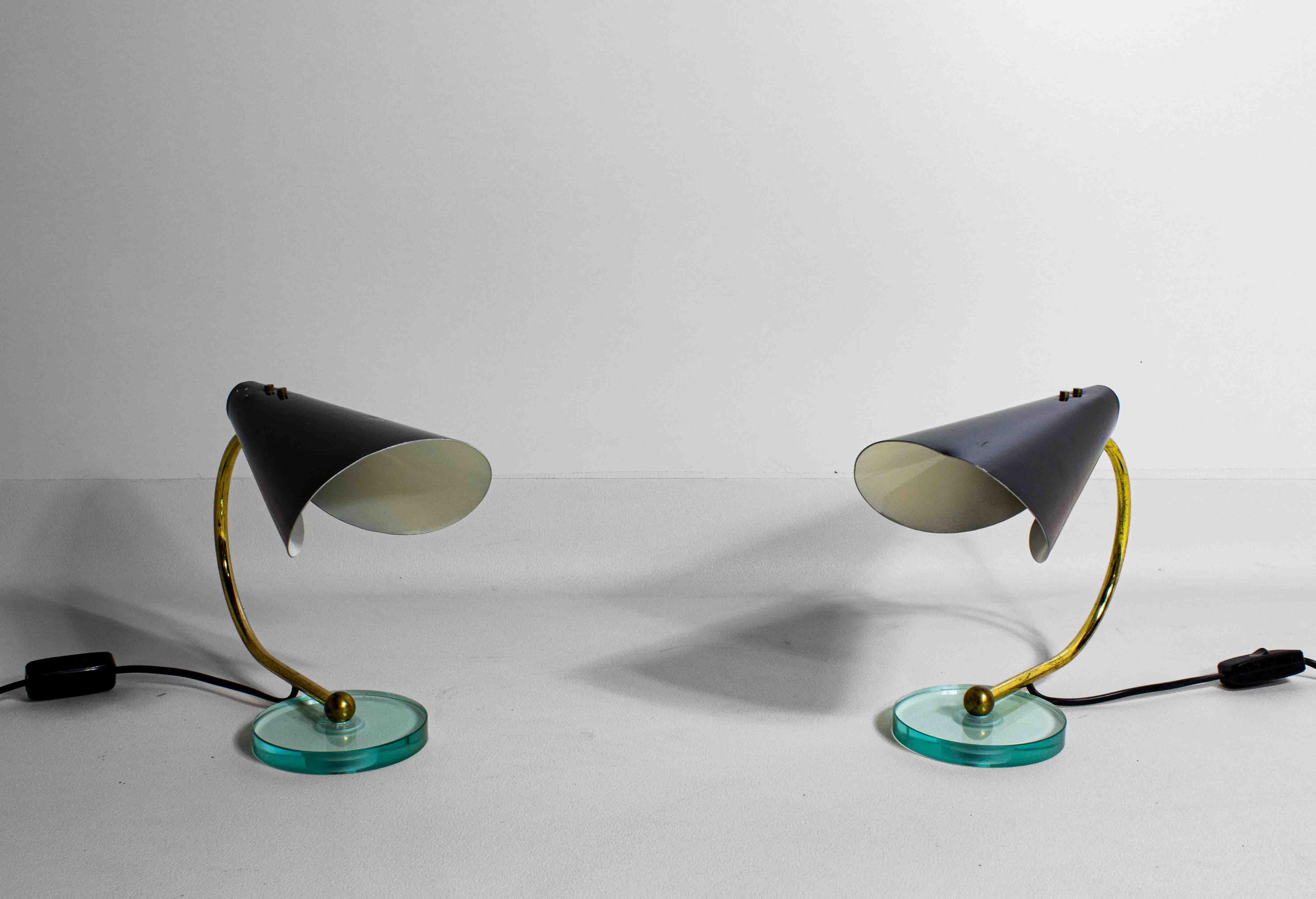 Stylish pair of Italian table lights, 1960s For Sale at 1stDibs