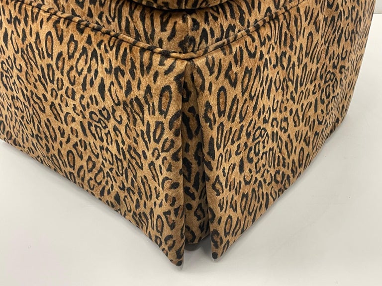 Stylish Pair of Leopard Print Velvet Upholstered Ottomans at 1stDibs ...
