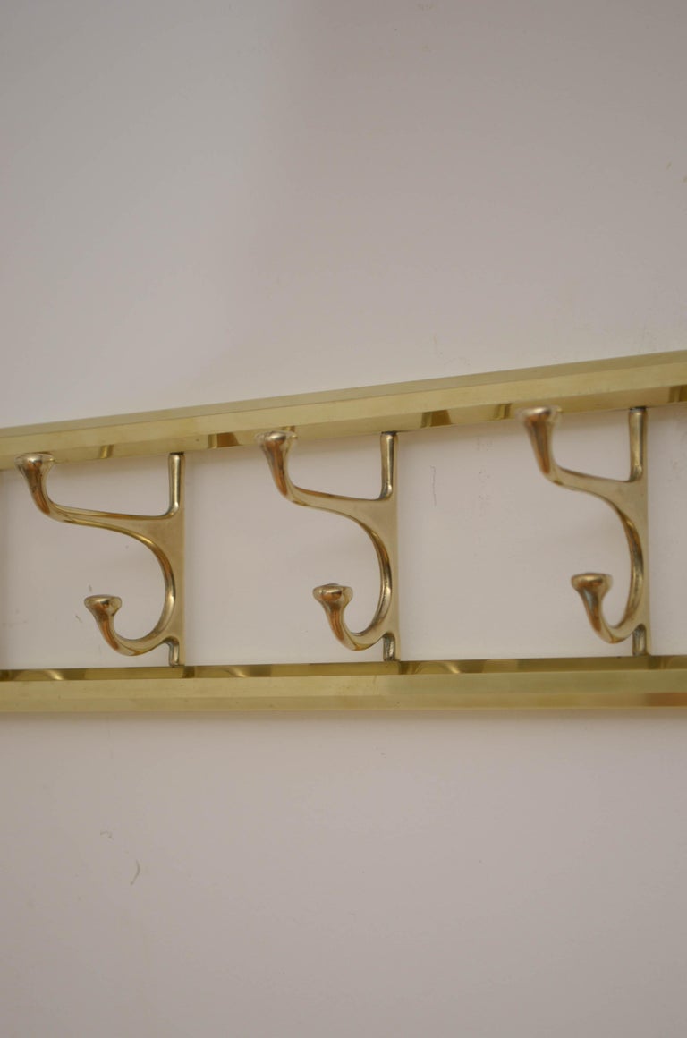 Stylish Retro Brass Hat Rack Coat Hooks For Sale at 1stDibs