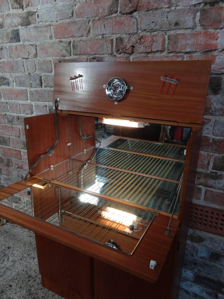 Stylish Retro Vintage Cocktail Cabinet with Mirror and Glass Shelf and ...
