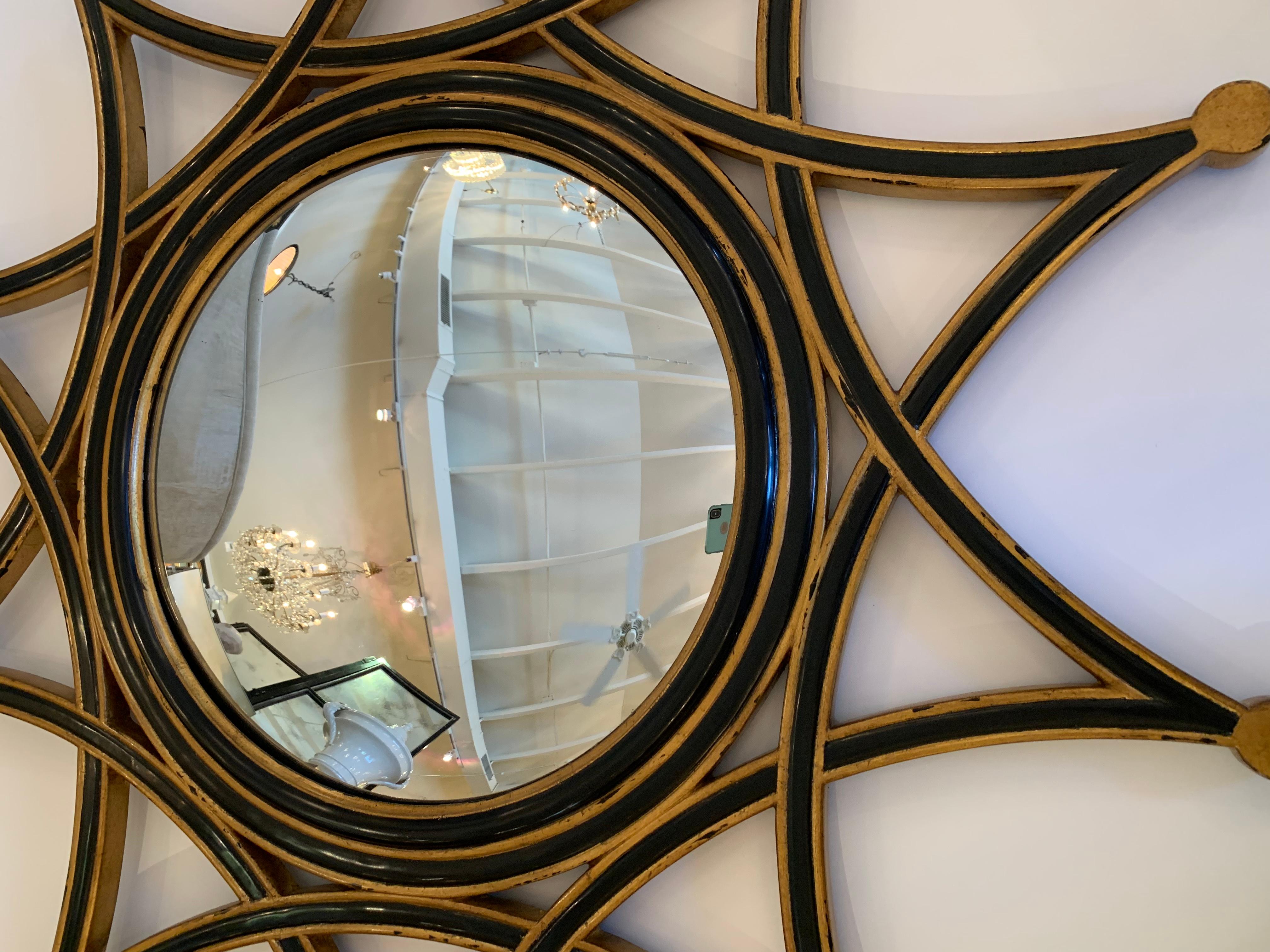 Stylish Round Starburst Mirror in Black and Gold at 1stDibs | starburst ...